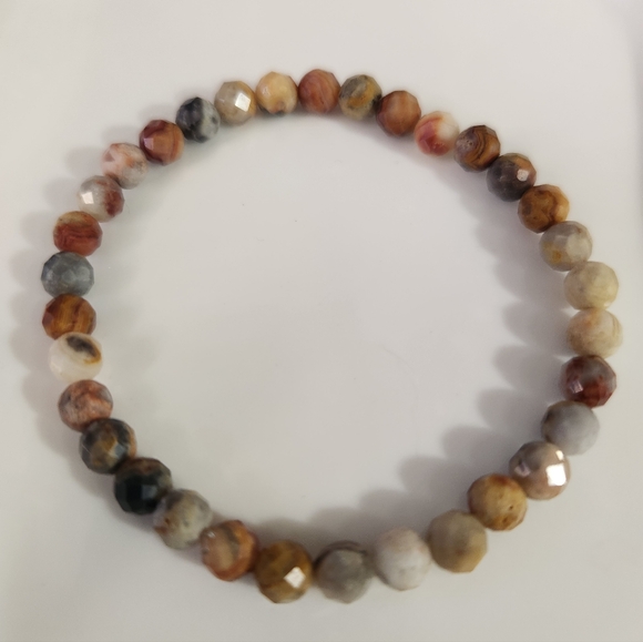 Jewelry | Faceted Crazy Lace Agate Beaded Bracelet | Poshmark